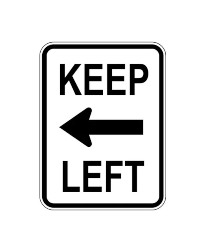Sign - Keep Left with Arrow - Barrier